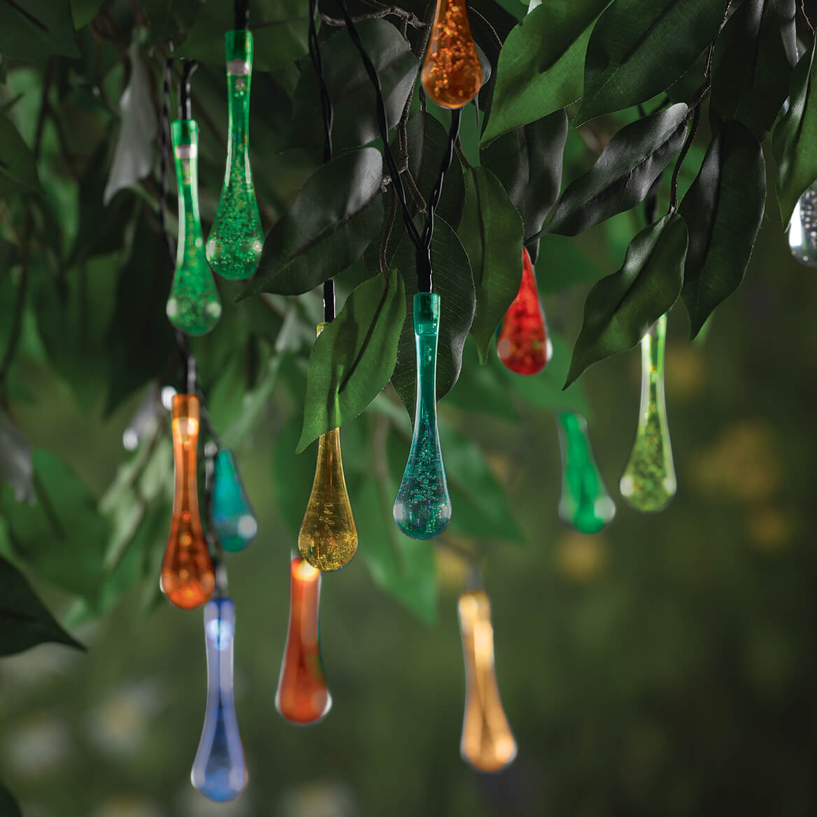 color-changing-led-solar-rain-drop-string-lights | Kimball Corner